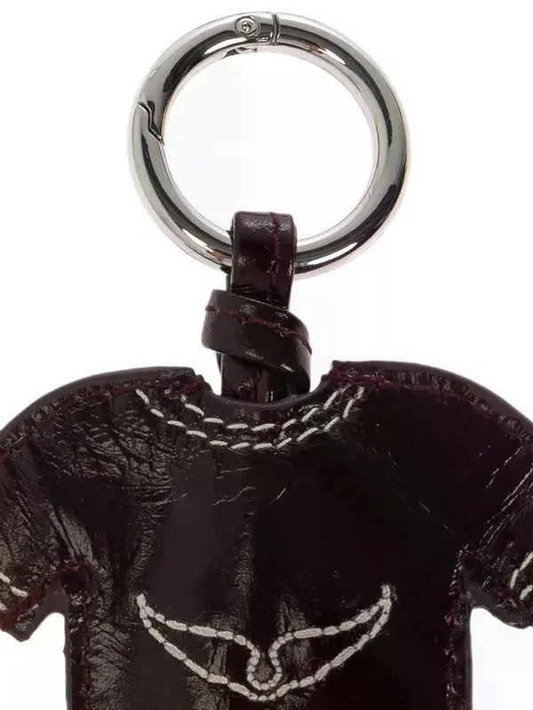 Zadig&Voltaire T-shirt-shaped Leather Keyring - Purple