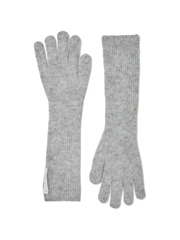 SAMSOE SAMSOE Sarue Fine-knit Long Gloves - Grey