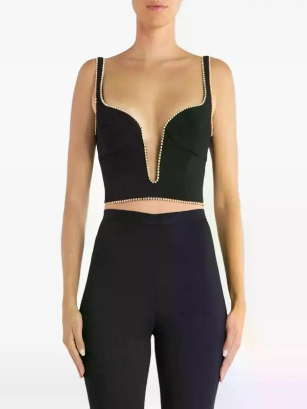Etro Rhinestone-embellished Sweetheart Top