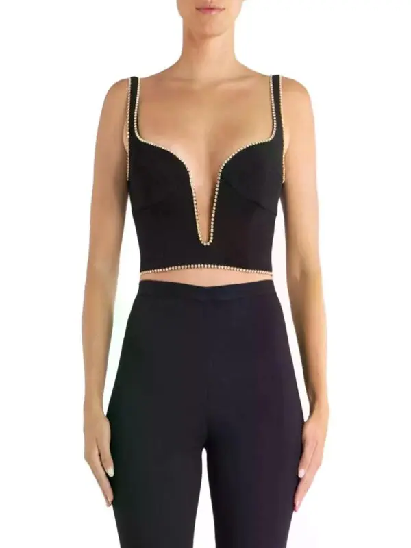 Etro Rhinestone-embellished Sweetheart Top