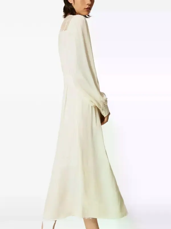 TWINSET Long Jacquard Dress With Lace