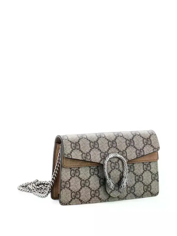 Gucci Dionysus Bag Gg Coated Canvas Super Mini Crossbody Bag - Brown