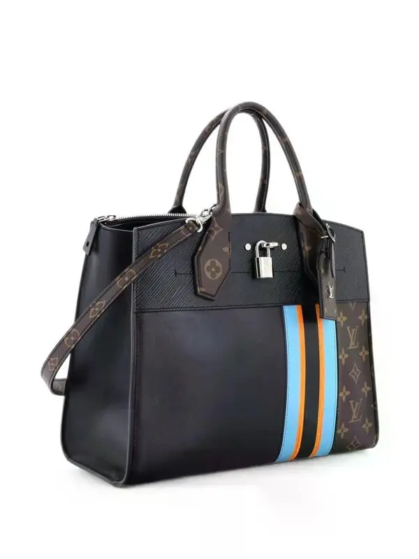 LOUIS VUITTON City Steamer Handbag Limited Edition Monogram Canvas And Leather Mm Satchel - Black
