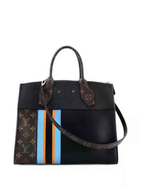 LOUIS VUITTON City Steamer Handbag Limited Edition Monogram Canvas And Leather Mm Satchel - Black