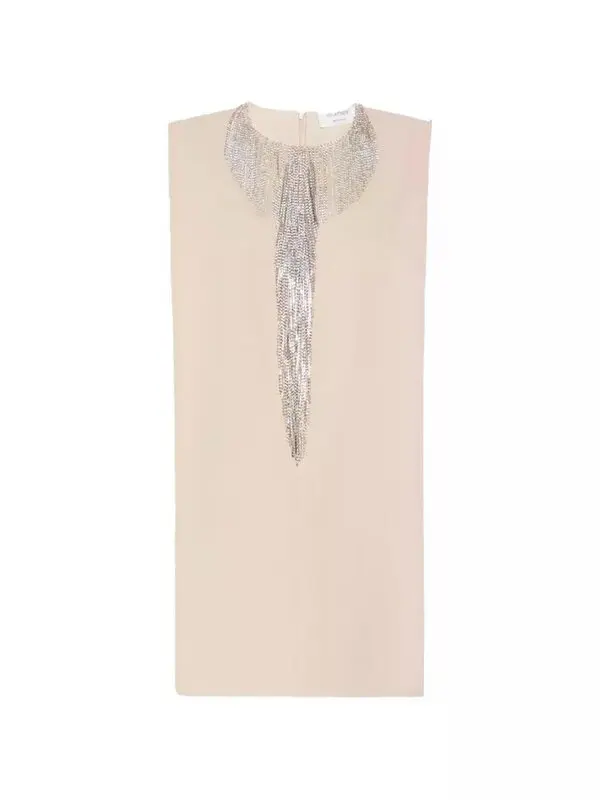 Sportmax Festoso Rhinestone-fringe Mini Dress - Neutrals