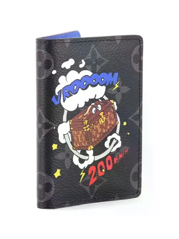 LOUIS VUITTON Pocket Organizer Comic Trunk Monogram Eclipse Canvas Small Wallets