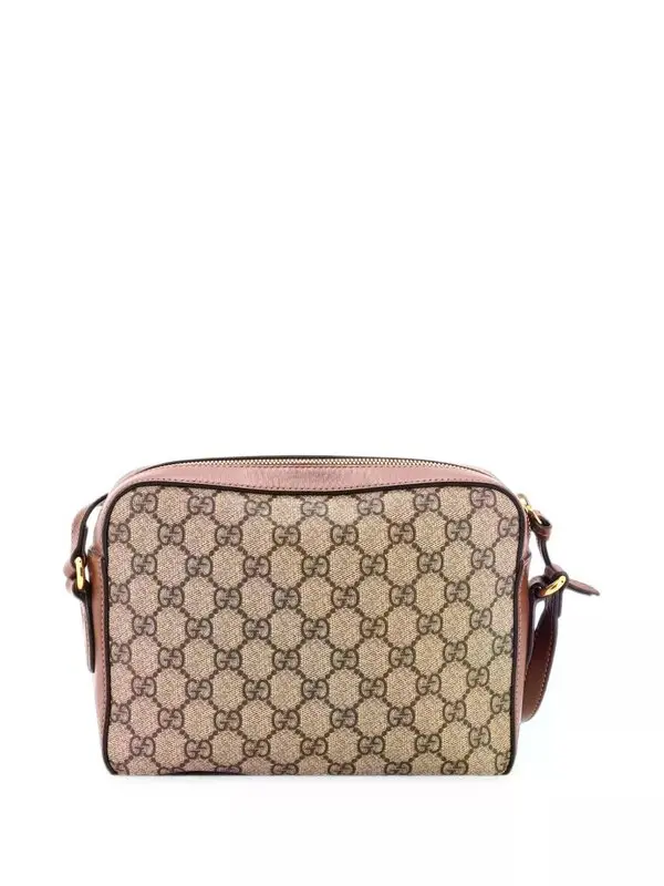 Gucci Horsebit 1955 Flap Pocket Camera Bag Gg Coated Canvas And Leather Small Crossbody Bag - Brown