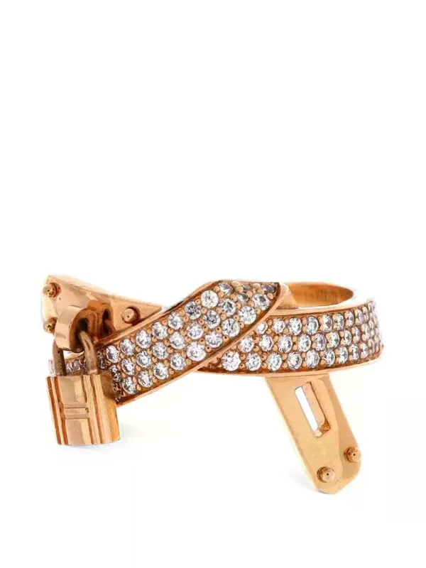 Hermès Kelly Gavroche 18k Rose Gold With Diamonds Ring - Pink
