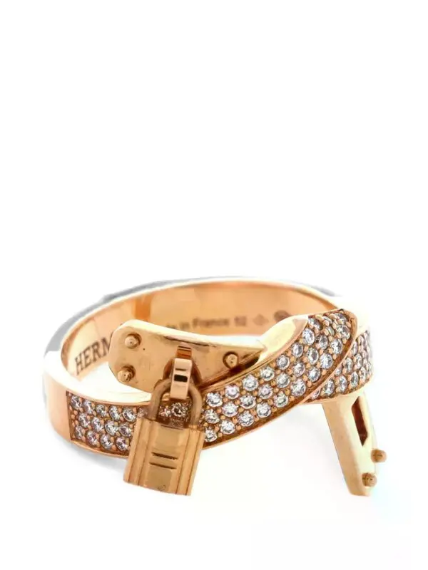 Hermès Kelly Gavroche 18k Rose Gold With Diamonds Ring