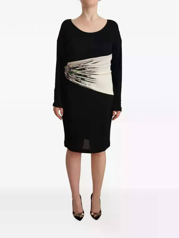 Roberto Cavalli Floral-print Long-sleeve Mini Dress