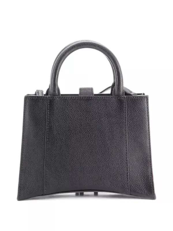 Balenciaga Hourglass East West Tote Leather Xs Satchel - Black