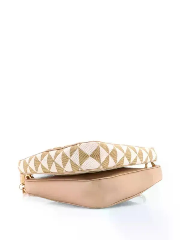 Prada Double Symbole Triangle Bag Leather And Jacquard Mini Shoulder Bag