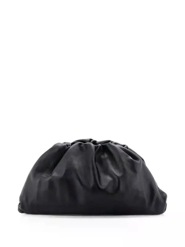 Bottega Veneta The Pouch Leather Teen Clutch Bag - Black