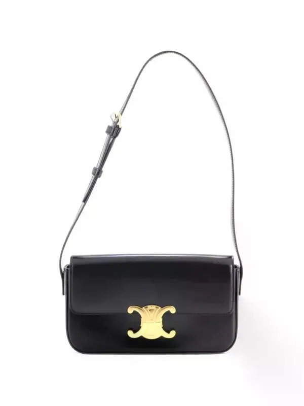 Celine Triomphe East-west Smooth Calfskin Shoulder Bag - Black