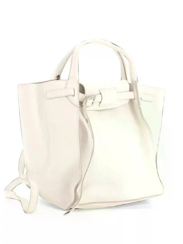 Celine Big Bag Grained Calfskin Small Satchel - White