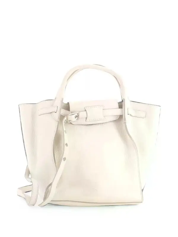 Celine Big Bag Grained Calfskin Small Satchel - White