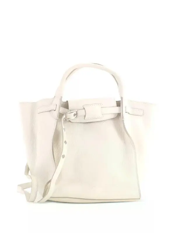 Celine Big Bag Grained Calfskin Small Satchel - White