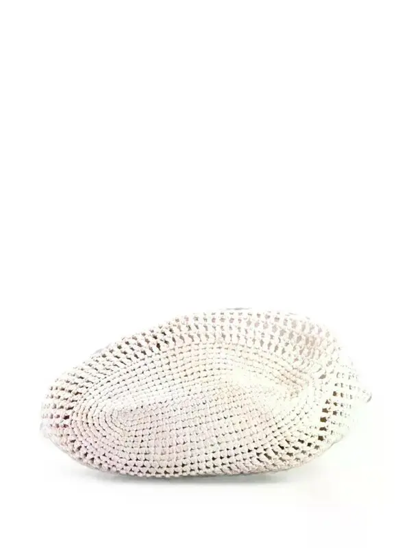 Prada Triangle Logo Tote Raffia Small Bucket Bag