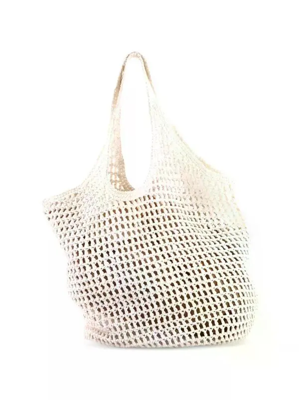 Prada Triangle Logo Tote Raffia Small Bucket Bag