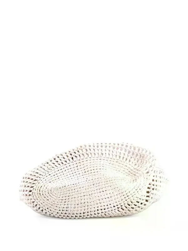Prada Triangle Logo Tote Raffia Small Bucket Bag
