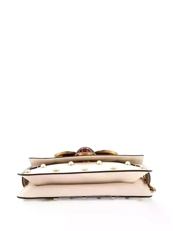 Gucci Broadway Pearly Bee Embellished Leather Mini Shoulder Bag
