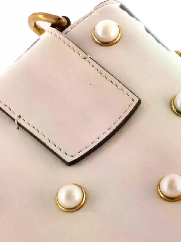 Gucci Broadway Pearly Bee Embellished Leather Mini Shoulder Bag