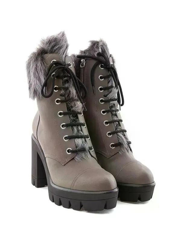 GIUSEPPE ZANOTTI Moyra Faux-fur Trim Ankle Boots