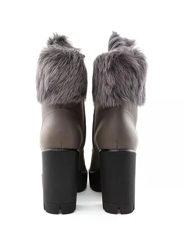 GIUSEPPE ZANOTTI Moyra Faux-fur Trim Ankle Boots