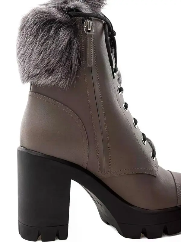 GIUSEPPE ZANOTTI Moyra Faux-fur Trim Ankle Boots