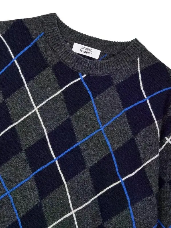 STUDIO TOMBOY Argyle-pattern Sweater