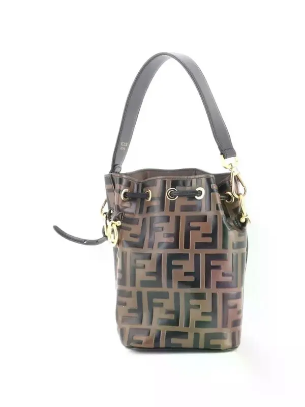 Fendi Mon Tresor Zucca Embossed Leather Mini Bucket Bag