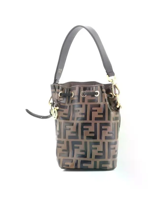 Fendi Mon Tresor Zucca Embossed Leather Mini Bucket Bag