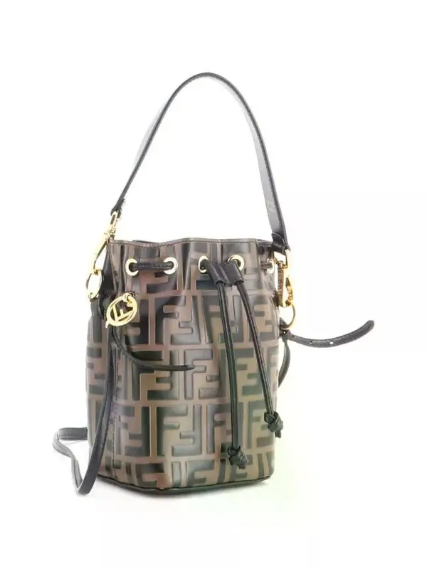 Fendi Mon Tresor Zucca Embossed Leather Mini Bucket Bag