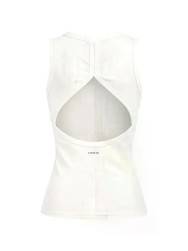 A PAPER KID Crystal-embellished Cut-out Tank Top