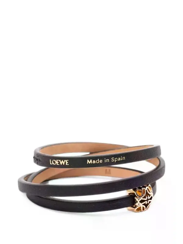 Loewe Anagram Bombé Leather Twist Bracelet