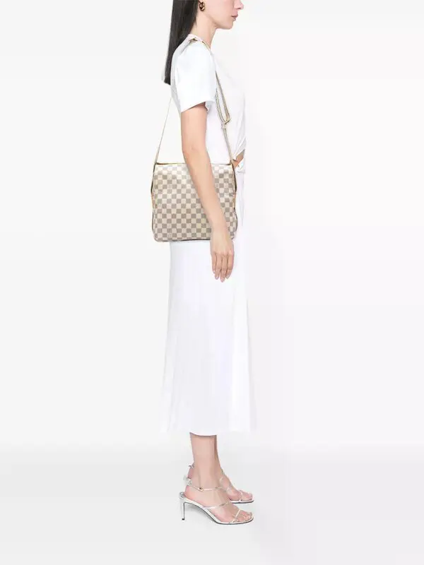 LOUIS VUITTON 2007 Damier Azur Naviglio Crossbody Bag - White