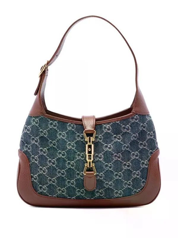 Gucci 2016-2026 Small Gg Denim Jackie 1961 Crossbody Bag - Blue