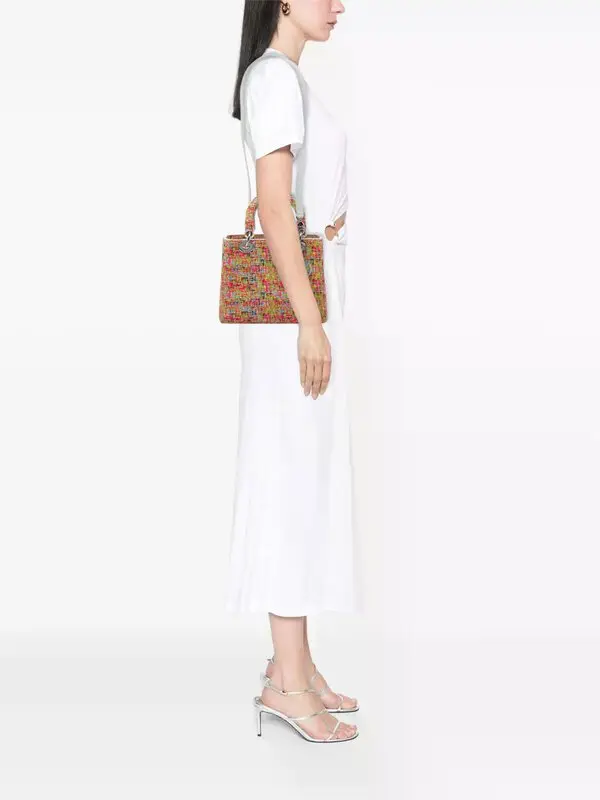 Dior 2013 Medium Multicolor Tweed Lady Satchel
