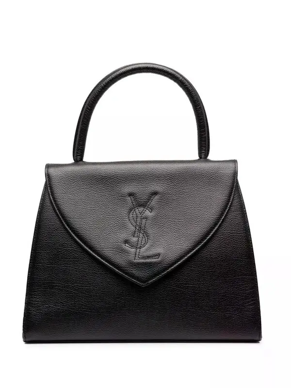 Saint Laurent 20th Century Textured Leather Monogram Top Handle Bag Handbag
