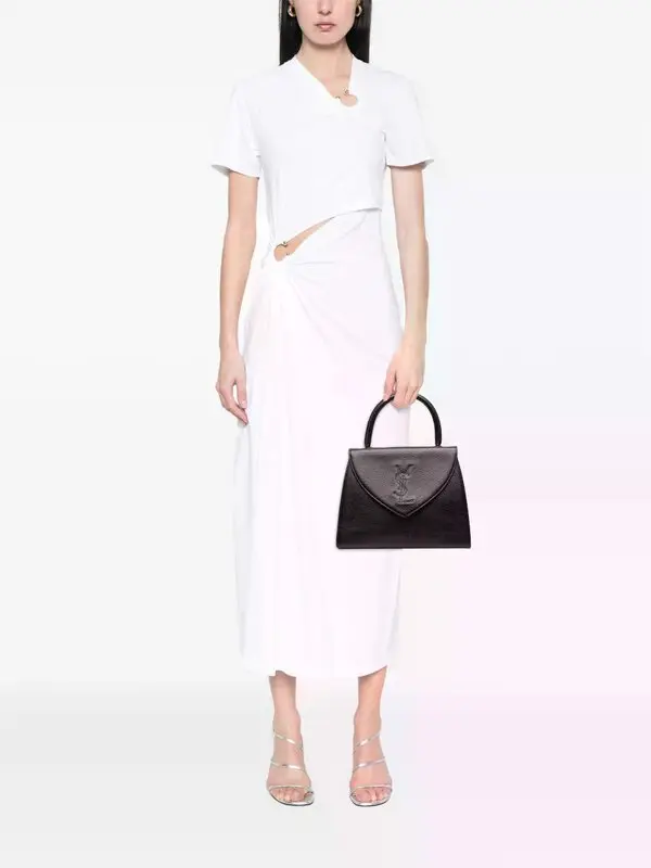 Saint Laurent 20th Century Textured Leather Monogram Top Handle Bag Handbag