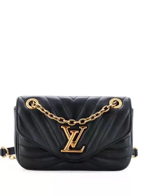 LOUIS VUITTON New Wave Chain Bag Nm Quilted Leather Pm Crossbody Bag - Black
