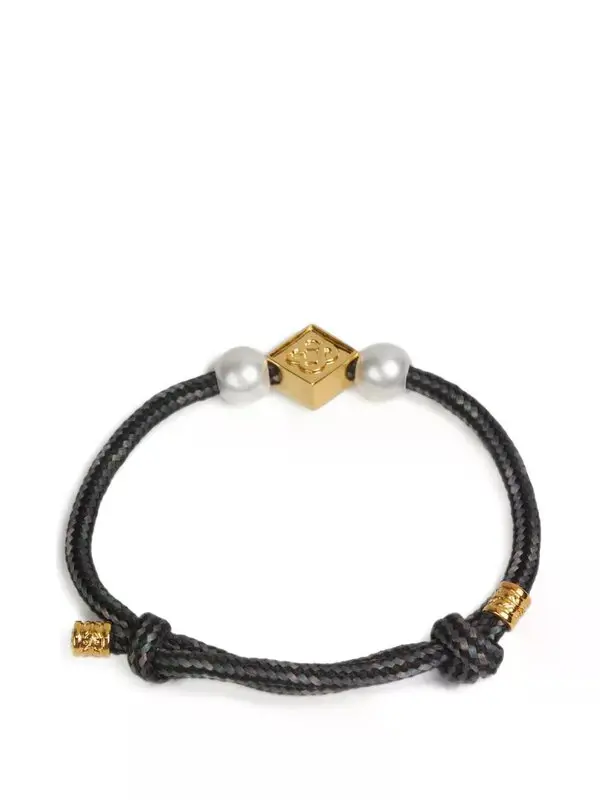 Casablanca Pearl-embellished Logo-plaque Bracelet