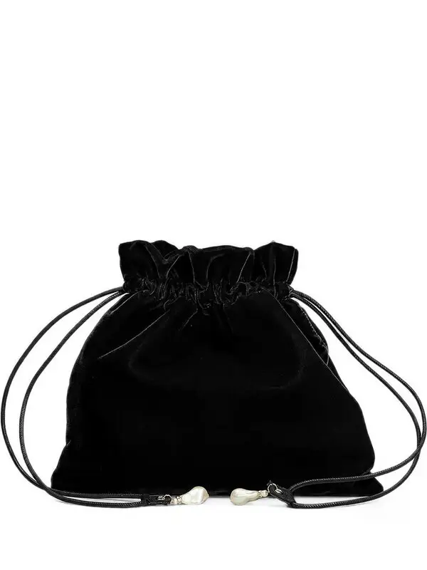 ALEVI MILANO Velvet-finish Drawstring Clutch Bag