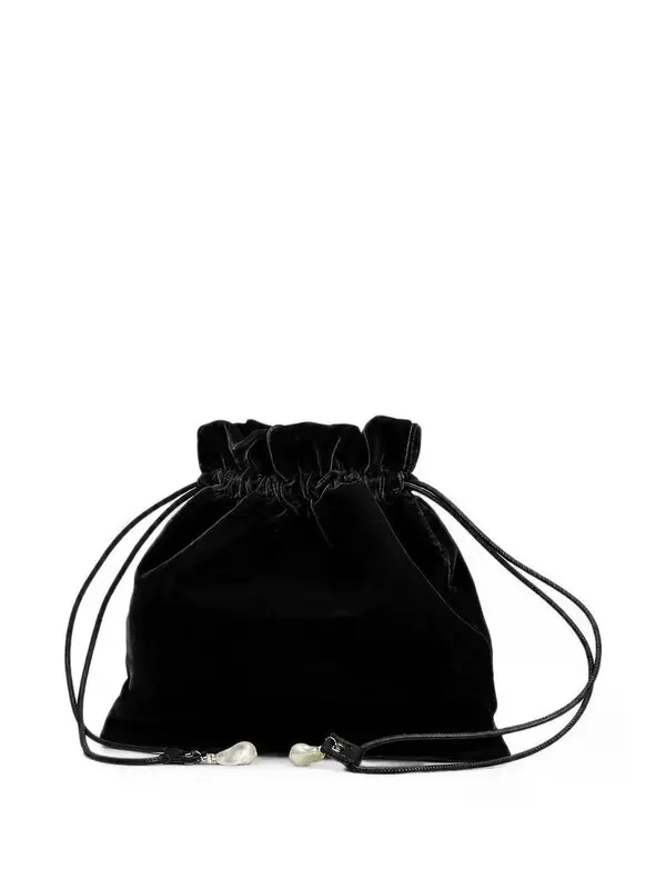 ALEVI MILANO Velvet-finish Drawstring Clutch Bag