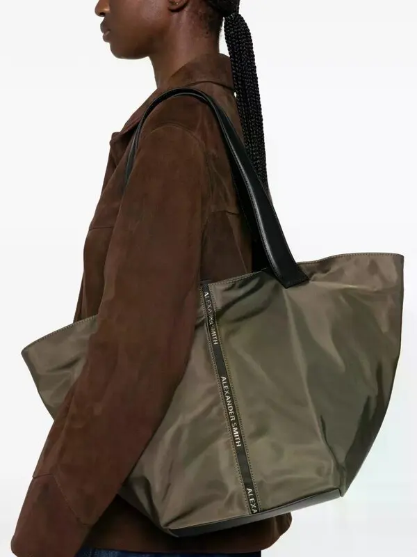 ALEXANDER SMITH Large Laurent Logo-tape Leather Tote Bag