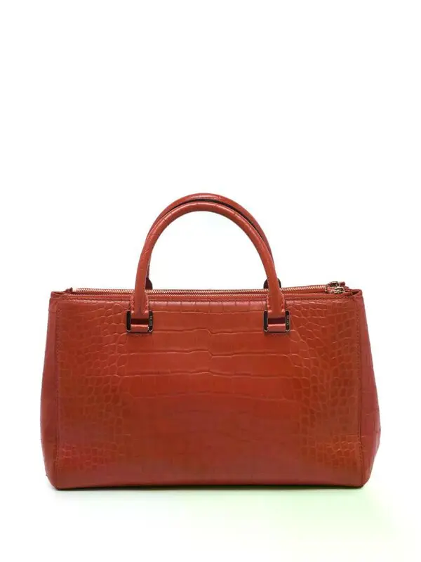 Mcm Studded Crocodile-embossed Tote Bag