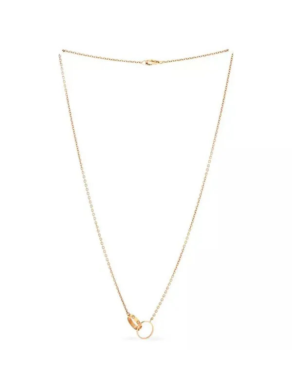 Cartier Love Interlocking 18k Rose Gold Necklace - Pink