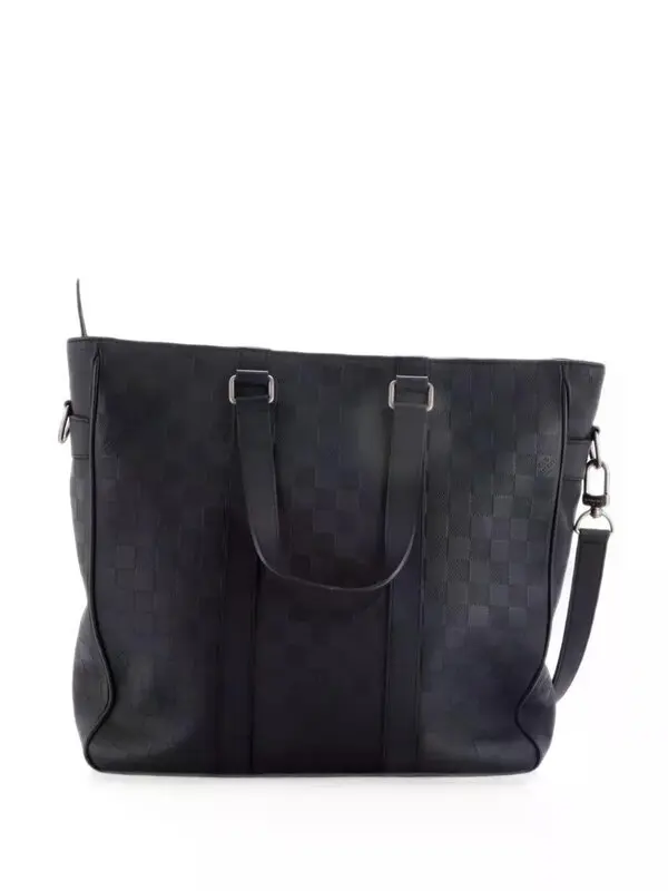 LOUIS VUITTON Tadao Handbag Damier Infini Leather Pm Tote Bag - Black