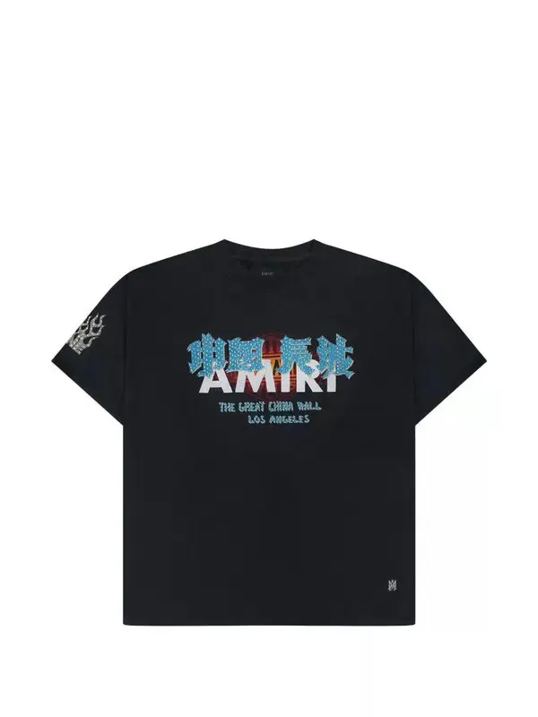 Amiri Crystal-embellished Graphic-print T-shirt - Black