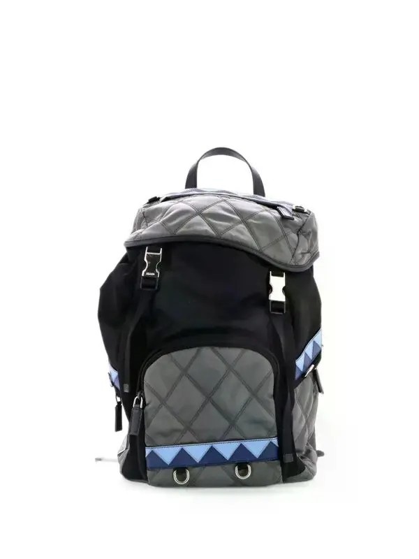 Prada Camouflage Quilted Tessuto With Saffiano Large Backpack